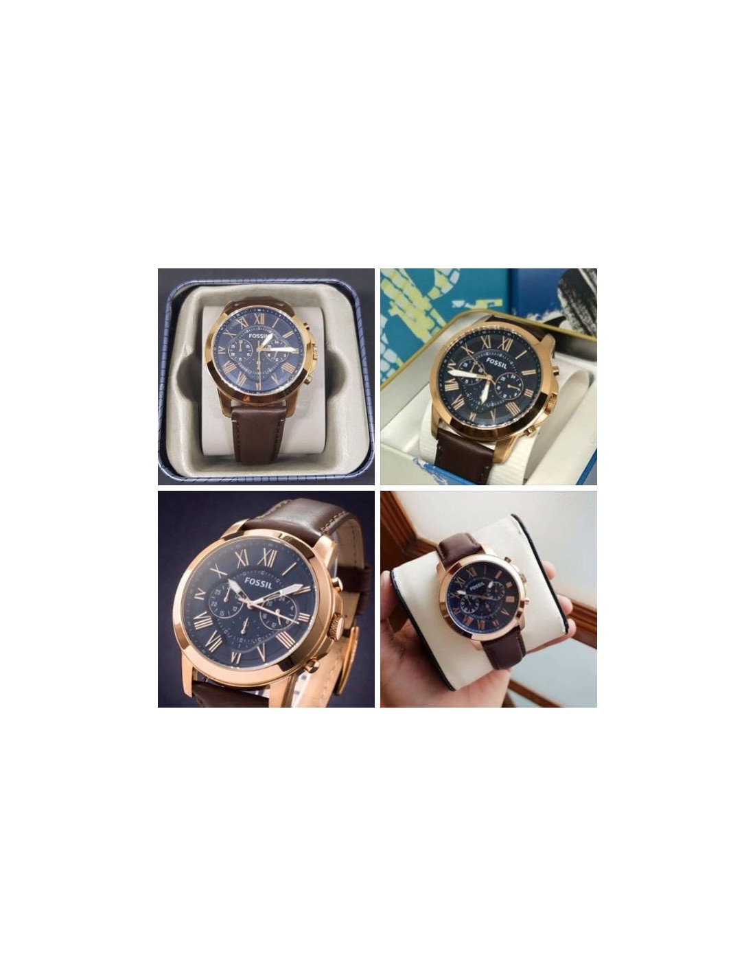 Ceas de mana barbati Fossil Auriu Grant FS5068